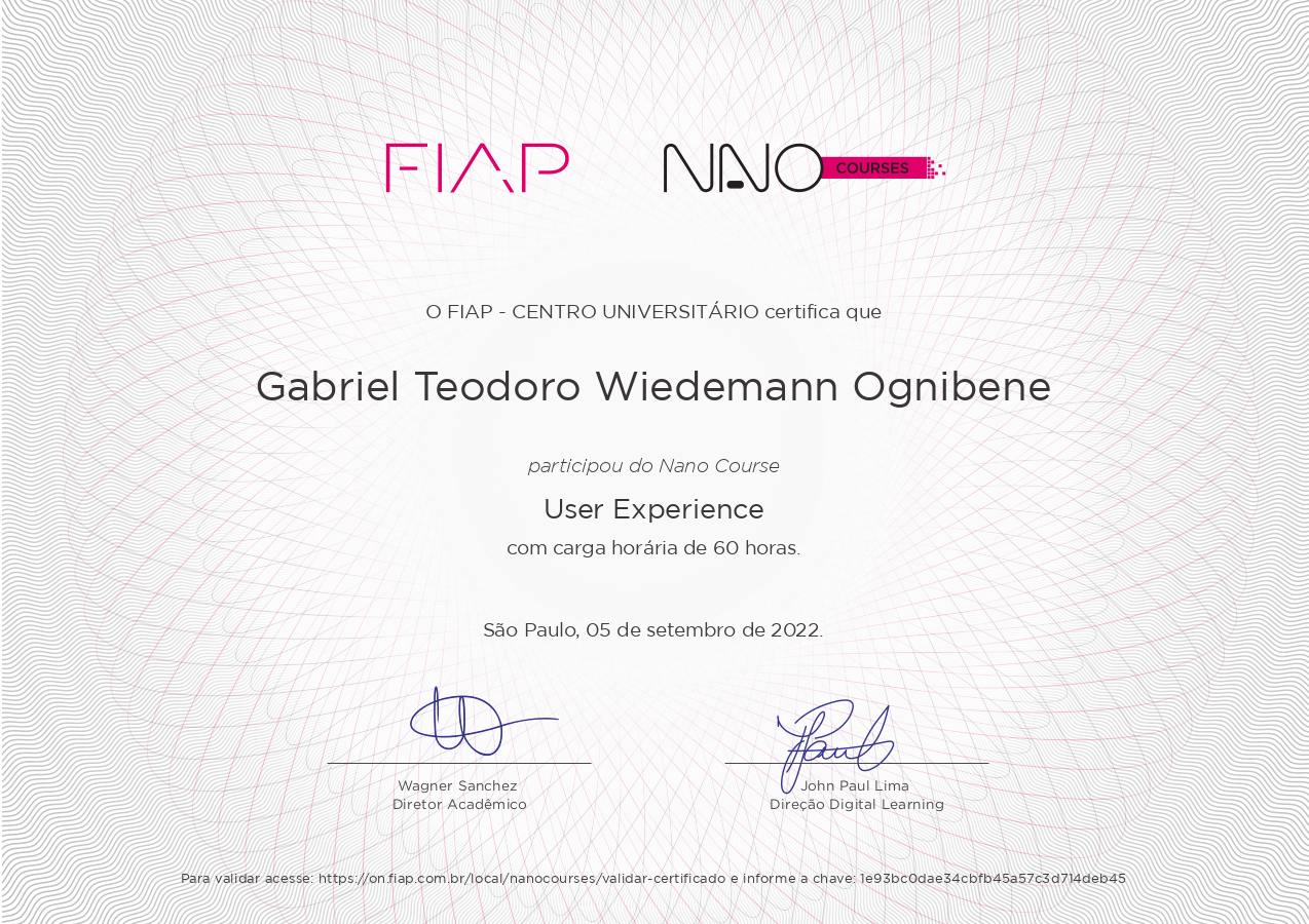 Gabriel Teodoro Wiedemann Ognibene - Sinqia | LinkedIn